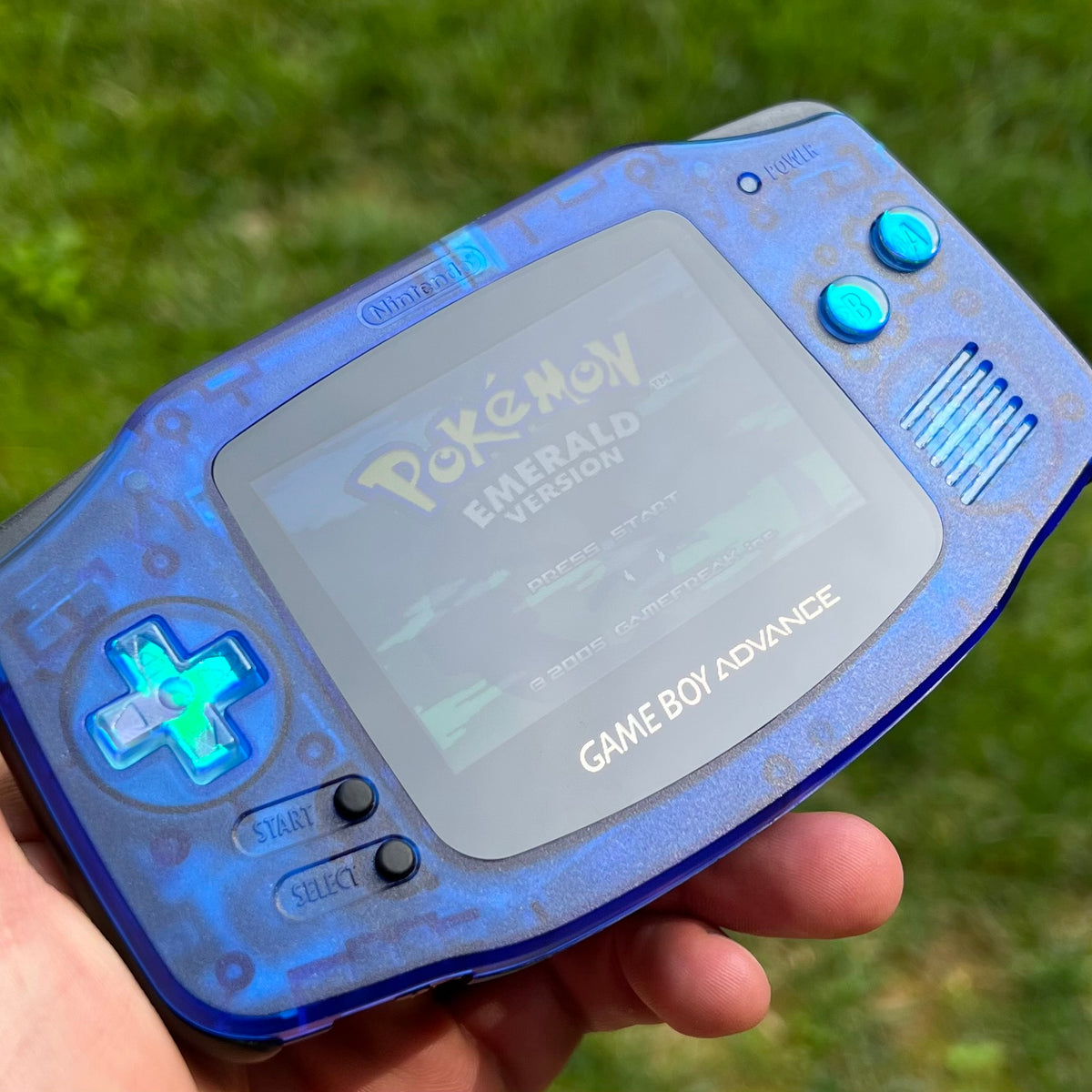 CLEAR BLUE/SKY BLUE OPAL IPS BACKLIT NINTENDO GAMEBOY ADVANCE ...