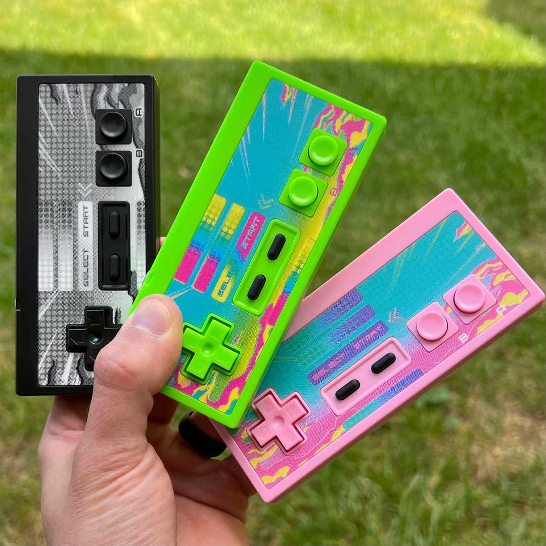 CUSTOM WIRELESS BLUETOOTH RECHARGEABLE NES CONTROLLER (GREYSCALE/NEON ...