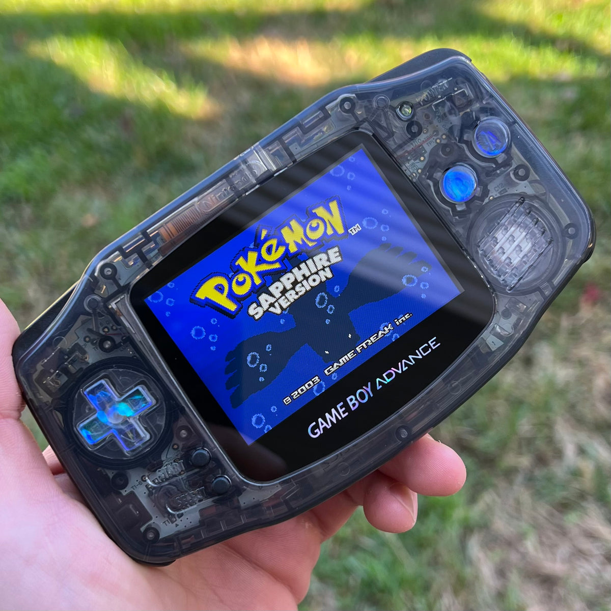 MIRROR BLACK/MIDNIGHT OPAL IPS BACKLIT NINTENDO GAMEBOY ADVANCE ...