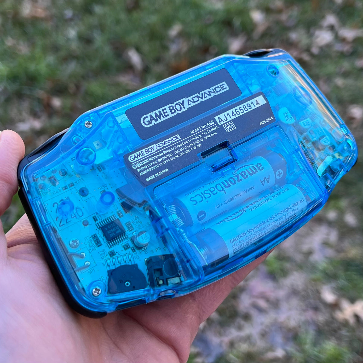 MIRROR CLEAR BLUE/ LAVENDER OPAL IPS BACKLIT NINTENDO GAMEBOY ADVANCE ...