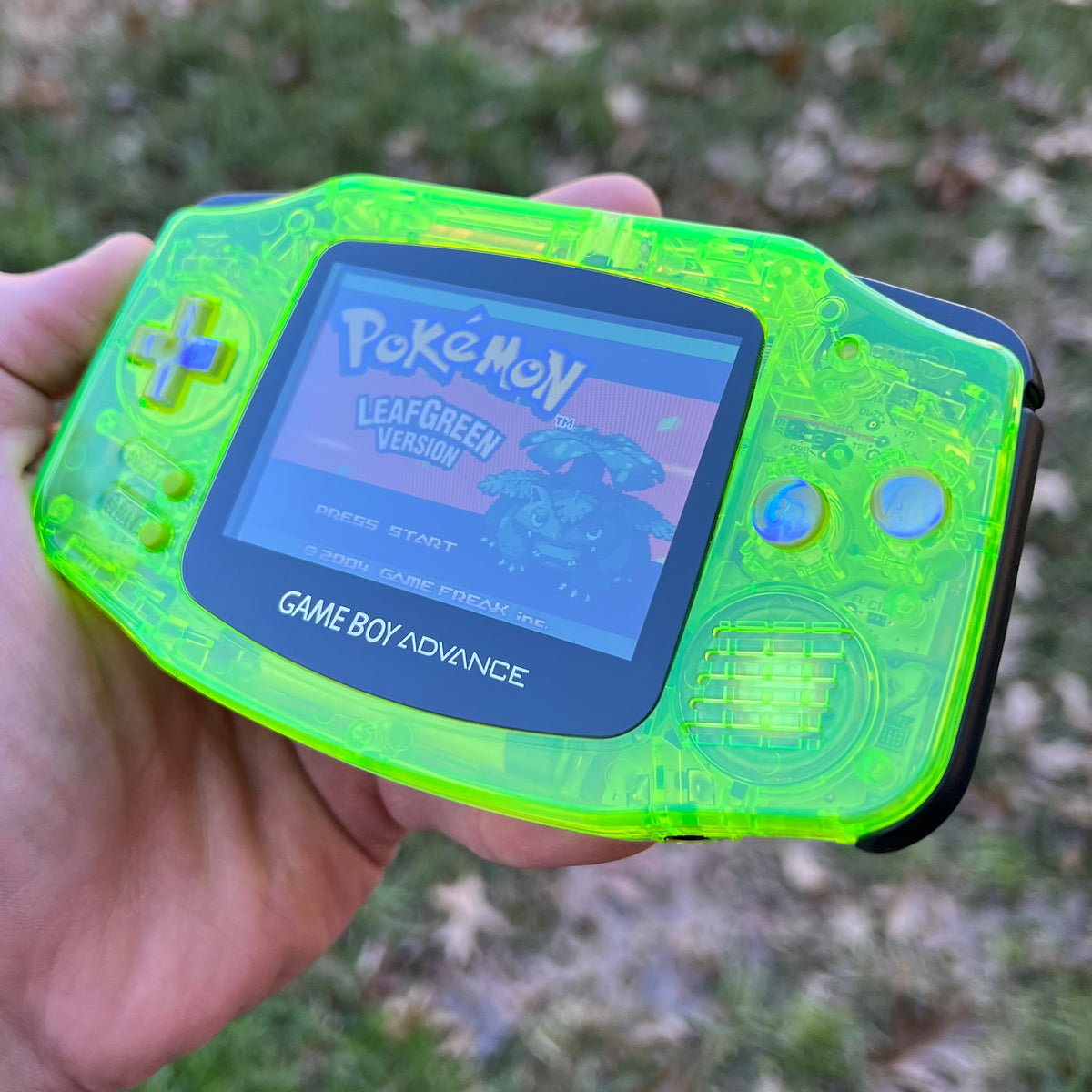 MIRROR CLEAR GREEN/ MIDNIGHT OPAL IPS BACKLIT NINTENDO GAMEBOY ADVANCE ...